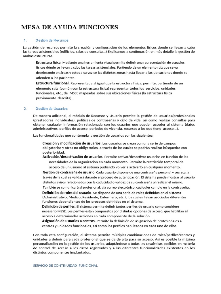 Mesa de Ayuda | PDF | Soporte técnico | Mesa de ayuda