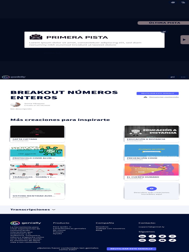 BREAKOUT NÚMEROS ENTEROS Por Sonia Vázquez en Genially | PDF