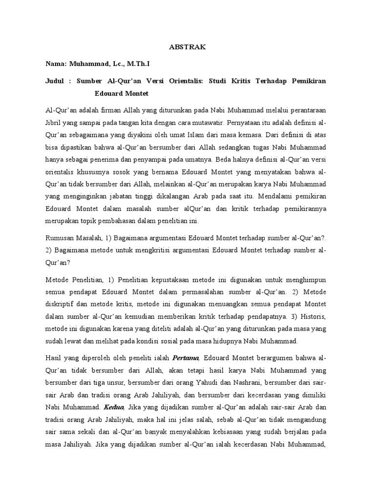 ABSTRAK. Indonesia. 38. Muhammad | PDF