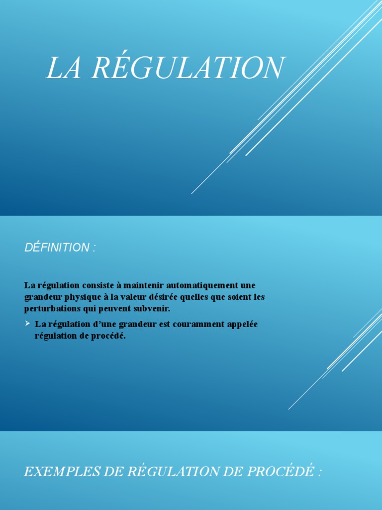 Définition et Exemples de Régulation | PDF
