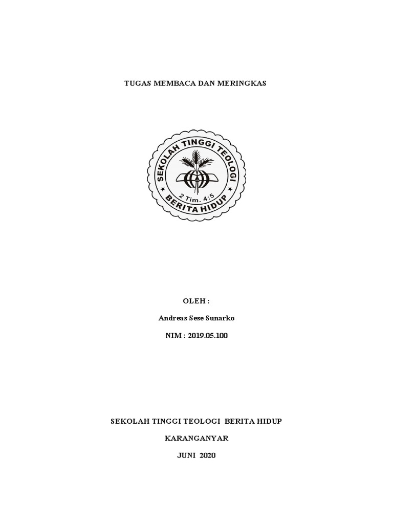 Tugas 1 Meringkas Buku Andreas Sese Sunarko | PDF