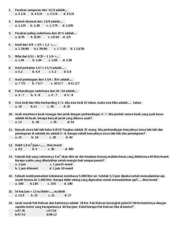 UAS MAth 1 | PDF | Griya & Taman