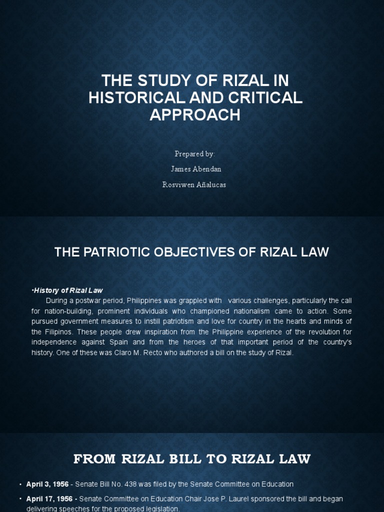 The Study of Rizal in Historical and Critical | Download Free PDF ...