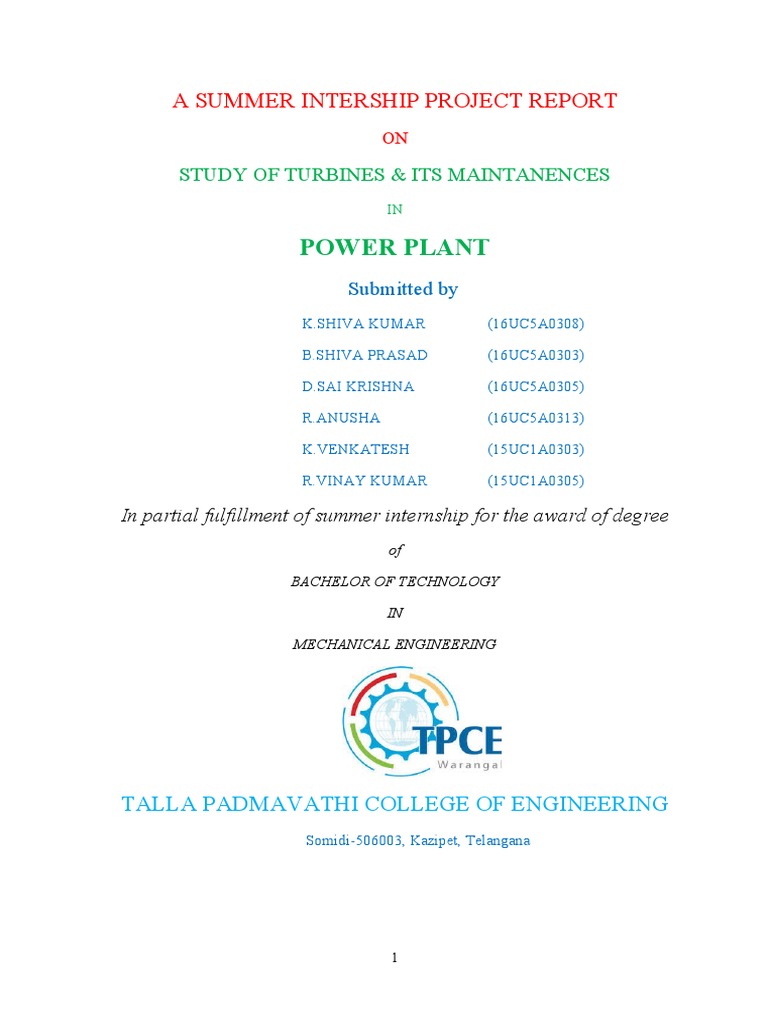 Genco Project Work | PDF | Turbine | Pump