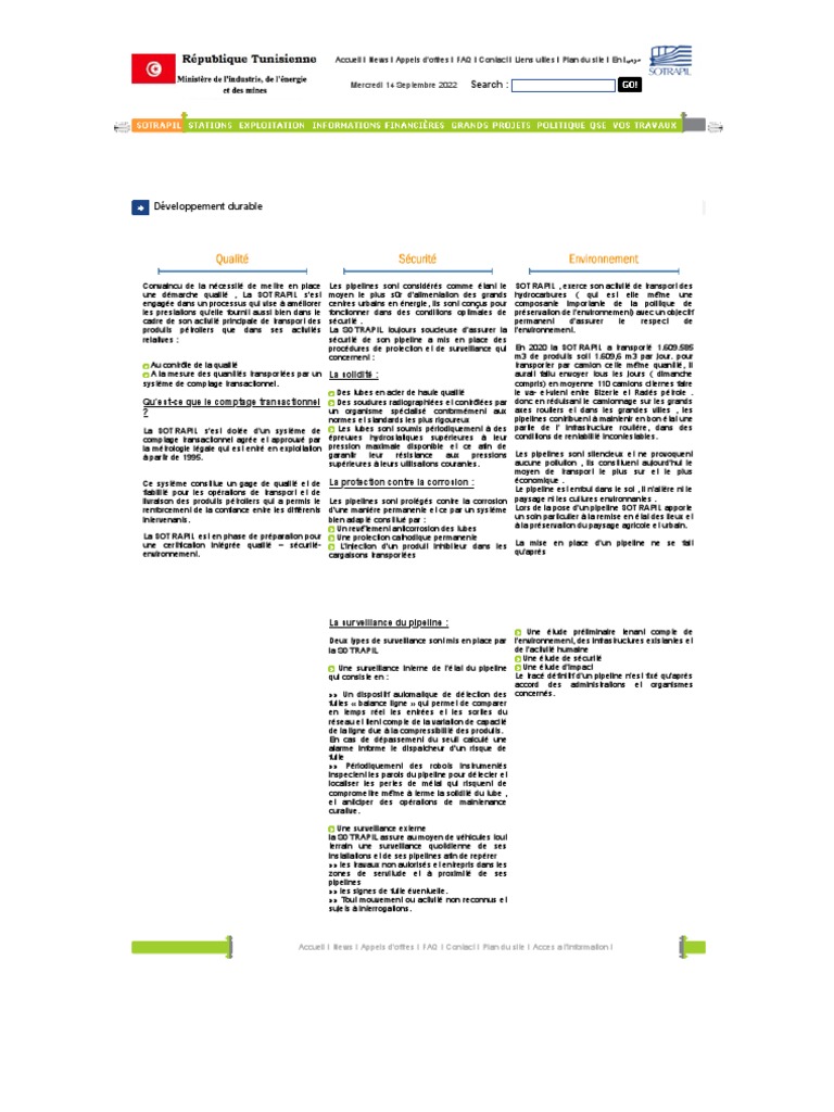 SOTRAPIL Sécurité | PDF | Pipeline | Transport