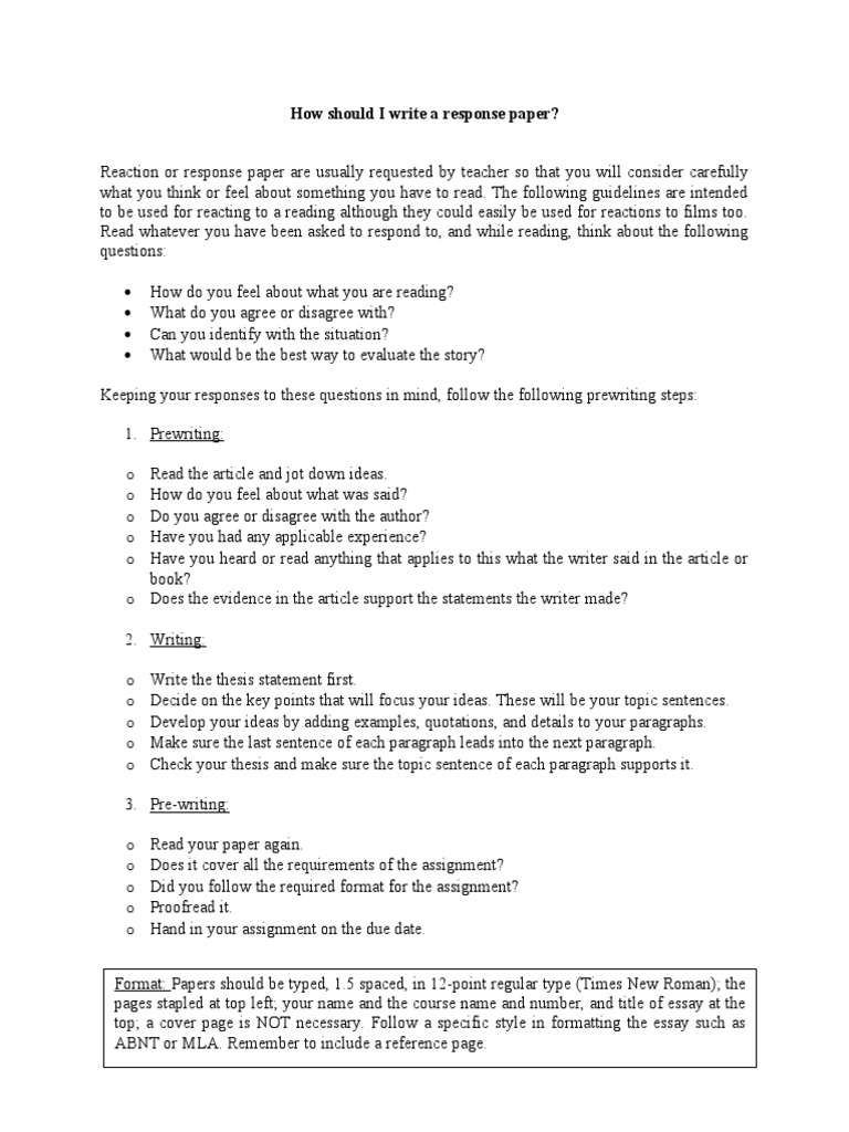 How Should I Write A Response Paper | PDF | Career & Growth | Language ...