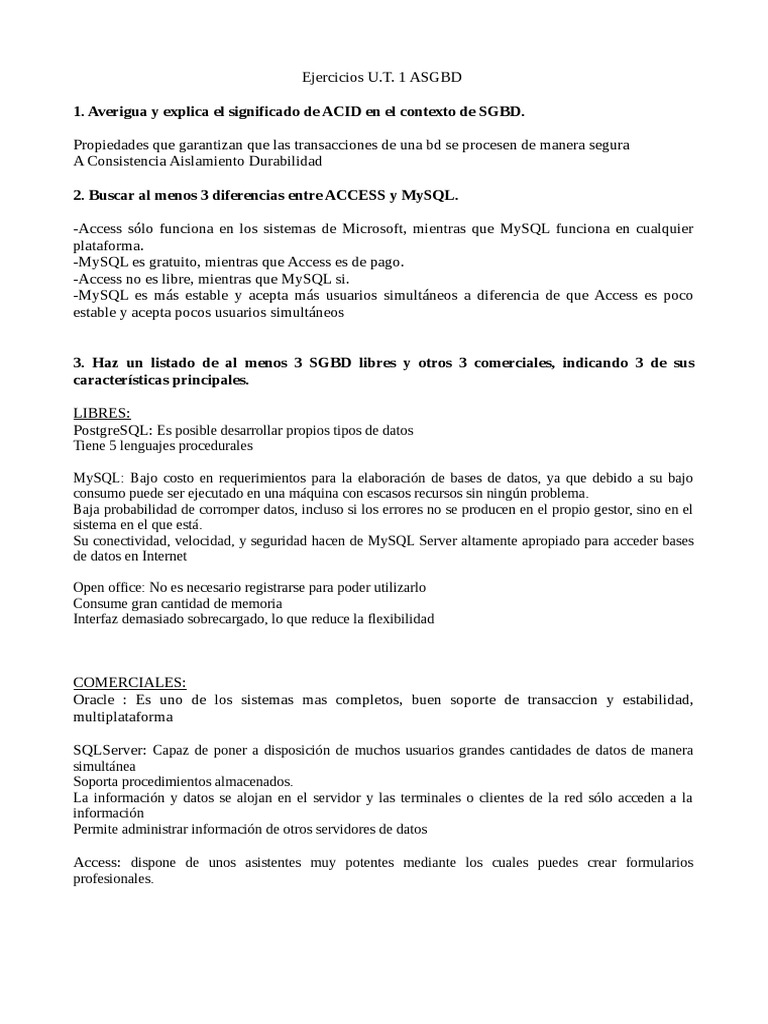 Tema 1 Ejercicio Pdf Bases De Datos Mi Sql 