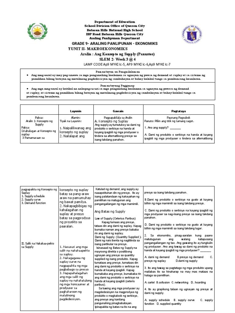 Grade 9 Slem 2 | PDF