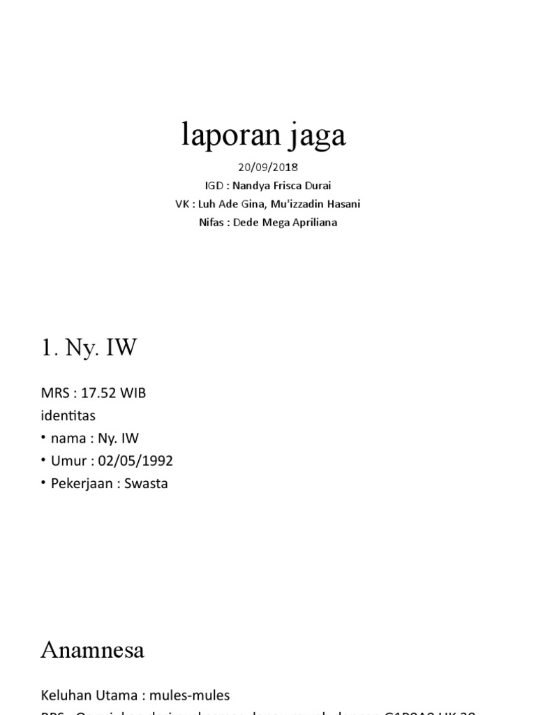 Laporan Jaga | PDF