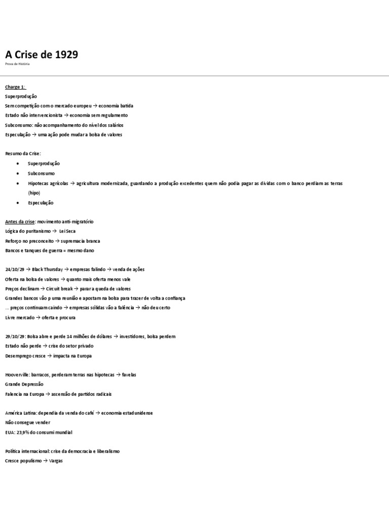 A Crise de 1929 | PDF