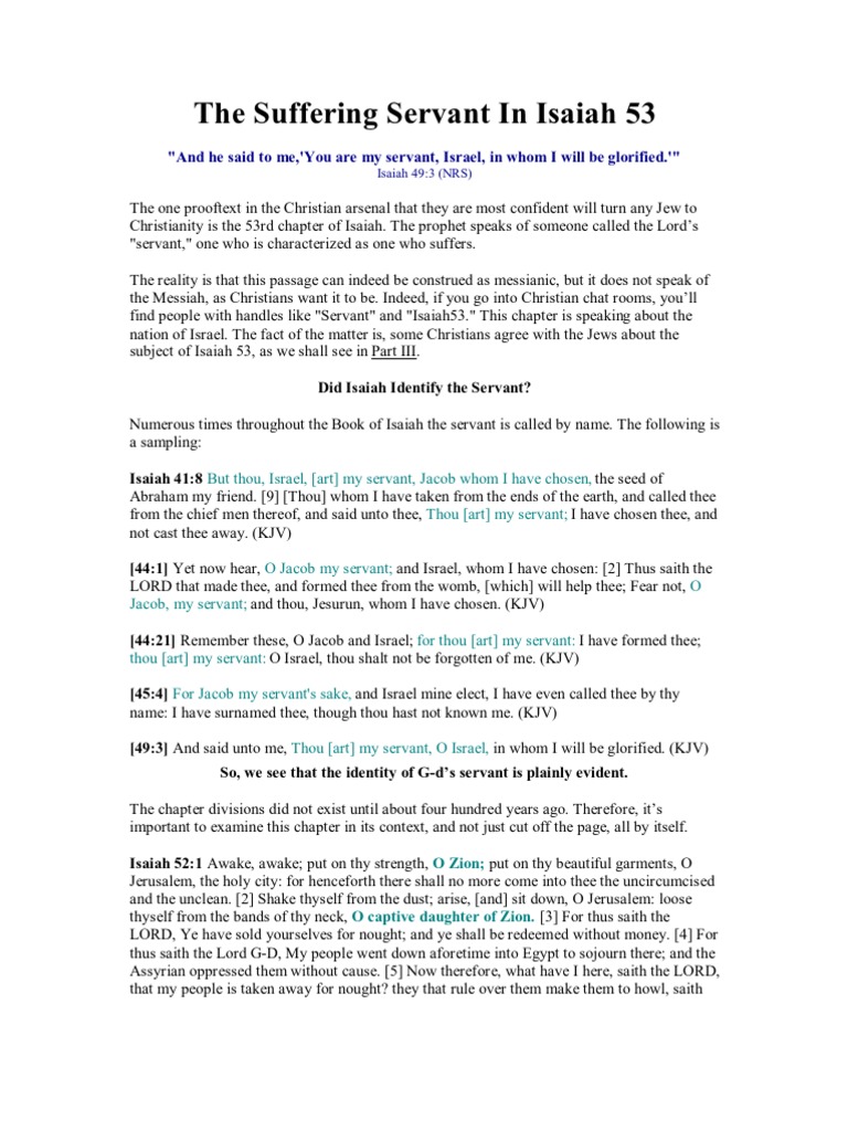 The Suffering Servant in Isaiah 53 | PDF | Nevi'im | Religious Texts