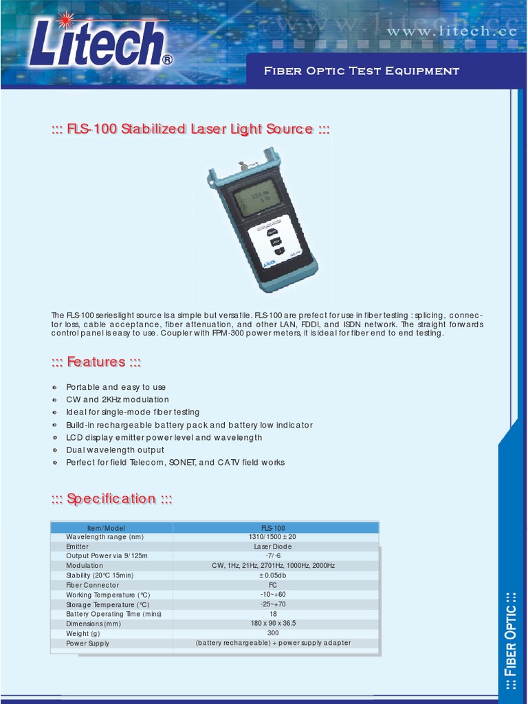 FLS-100 Stabilized Laser Light Source | PDF