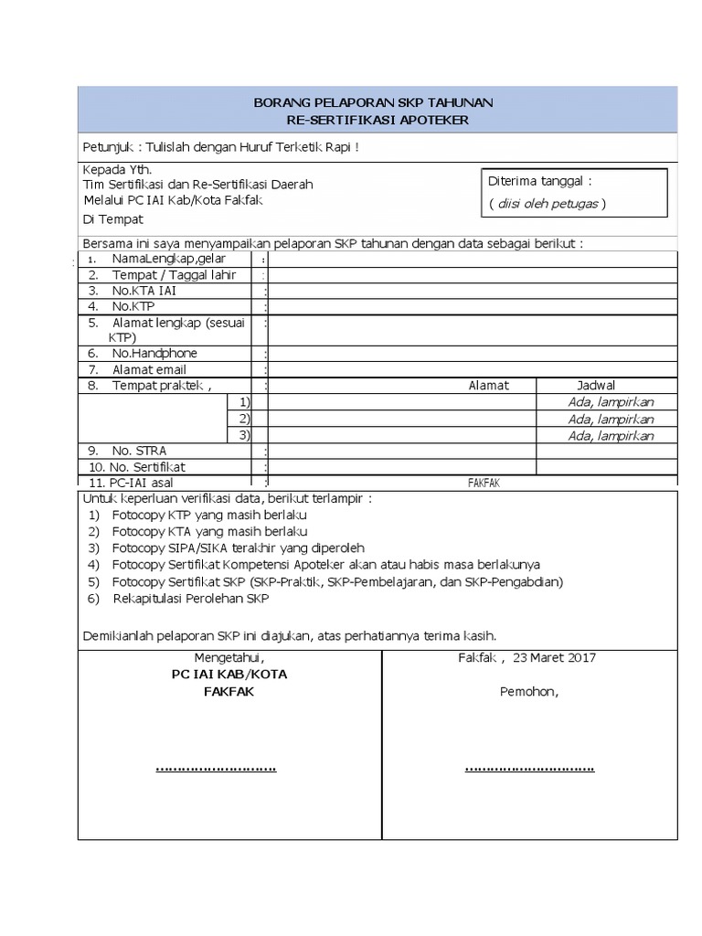 Format Laporan SKP Tahunan | PDF
