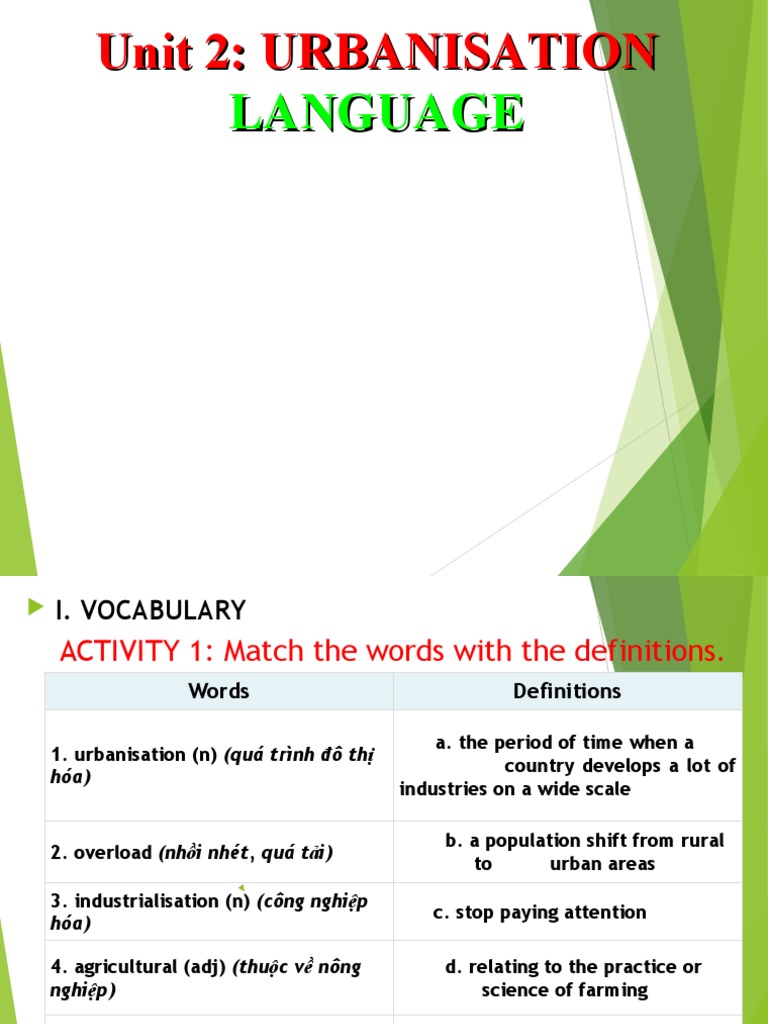 Unit 2 Urbanisation Lesson 2 Language | PDF | Urbanization | Linguistics