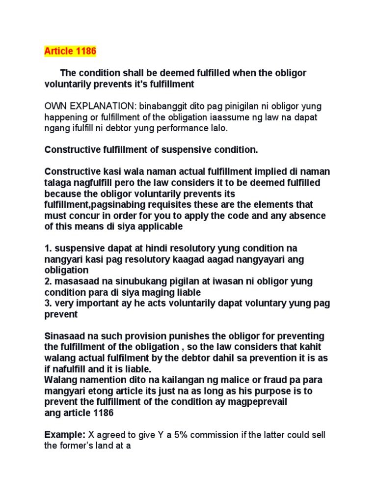 Article 1186 | PDF | Government | Business Law