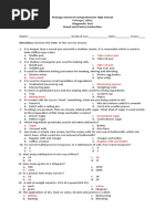 Testpaper For Cookery Grade 10 First Quarter | PDF | Pasta | Egg As Food