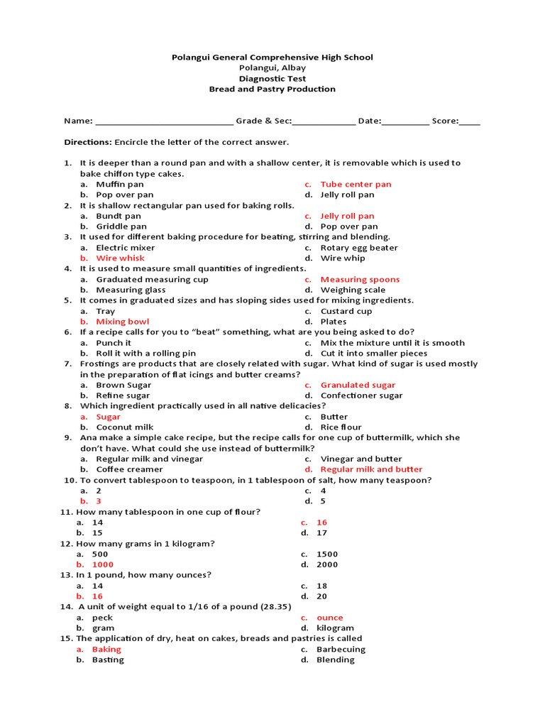 Diagnostic BPP | PDF | Cakes | Breads