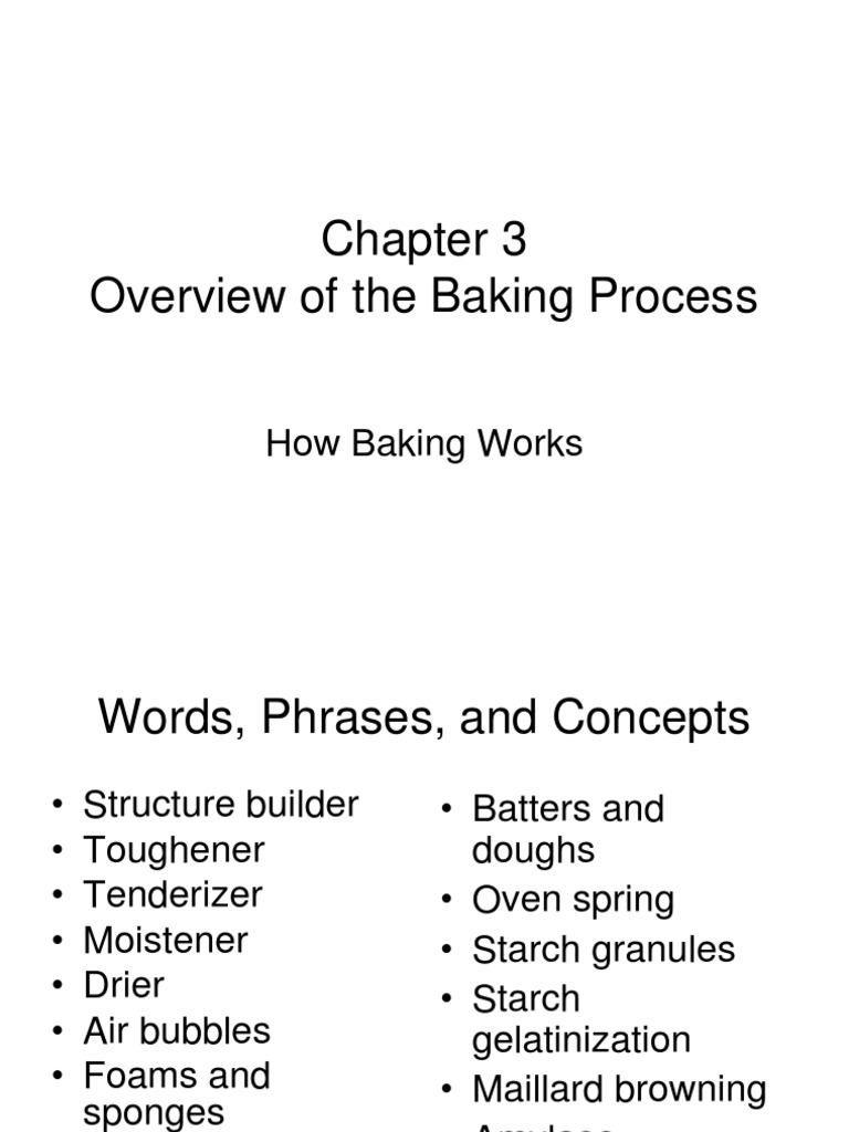 CH 3 Overview of Baking Process | PDF | Dough | Baking