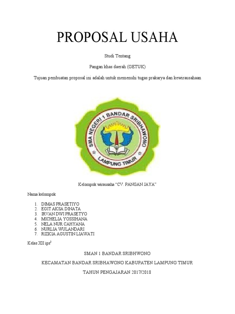 Proposal Usaha Pkwu 2 | PDF