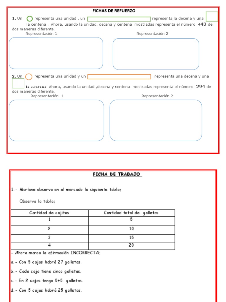 3.-Fichas de Refuerzo | PDF
