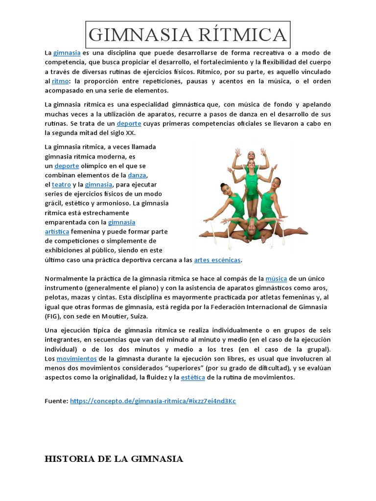 Gimnasia Rítmica | PDF | Gimnasia | Ejercicio físico