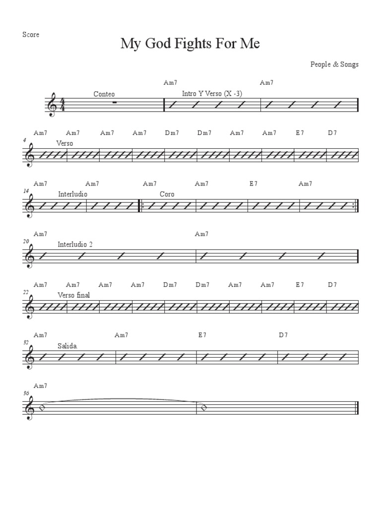 My God Fights For Me - Score | PDF