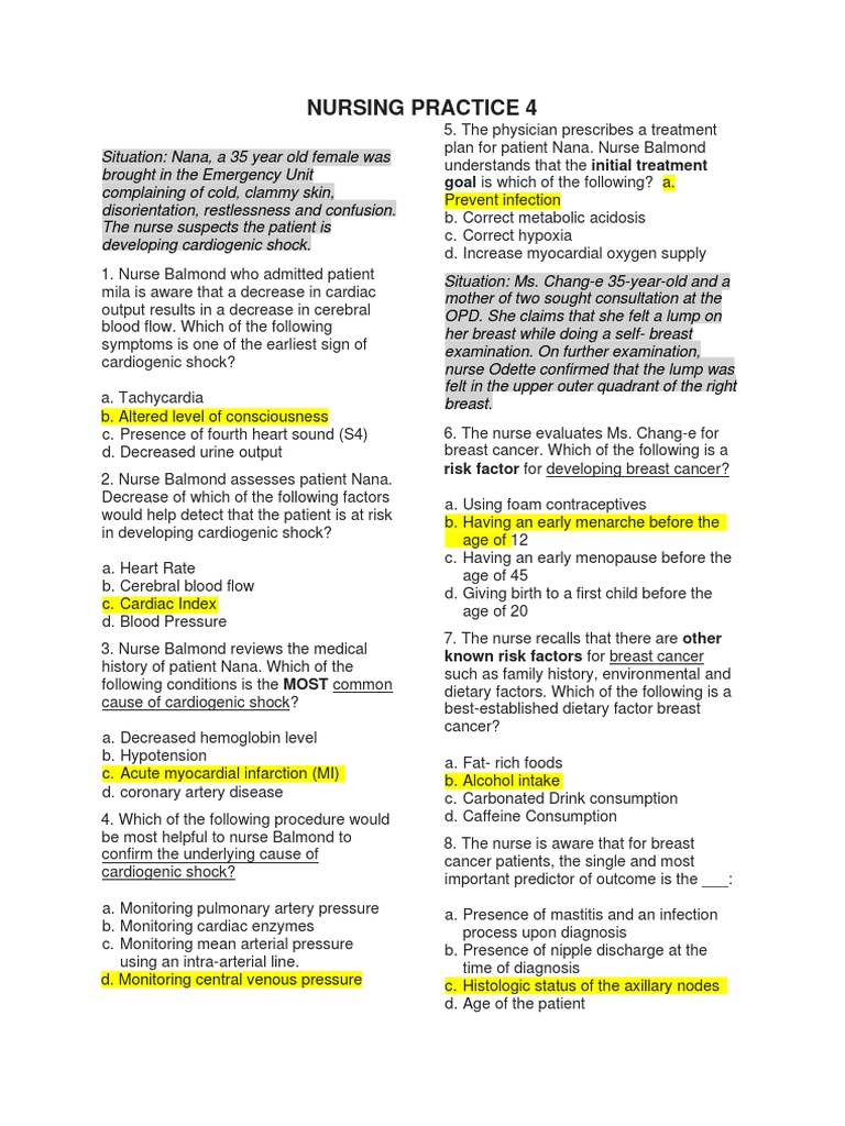 Nursing Test 3 (NP Iv) | PDF | Osteoarthritis | Shock (Circulatory)