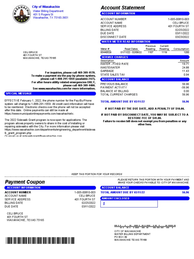 UtilityBill 2 | Download Free PDF | Fee | Cheque