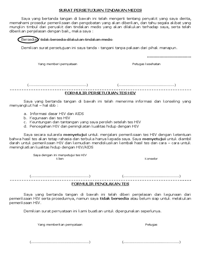 Formulir Persetujuan | PDF