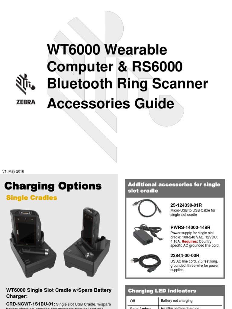 wt6000 rs6000 Accessories Guide | PDF | Battery Charger | Usb