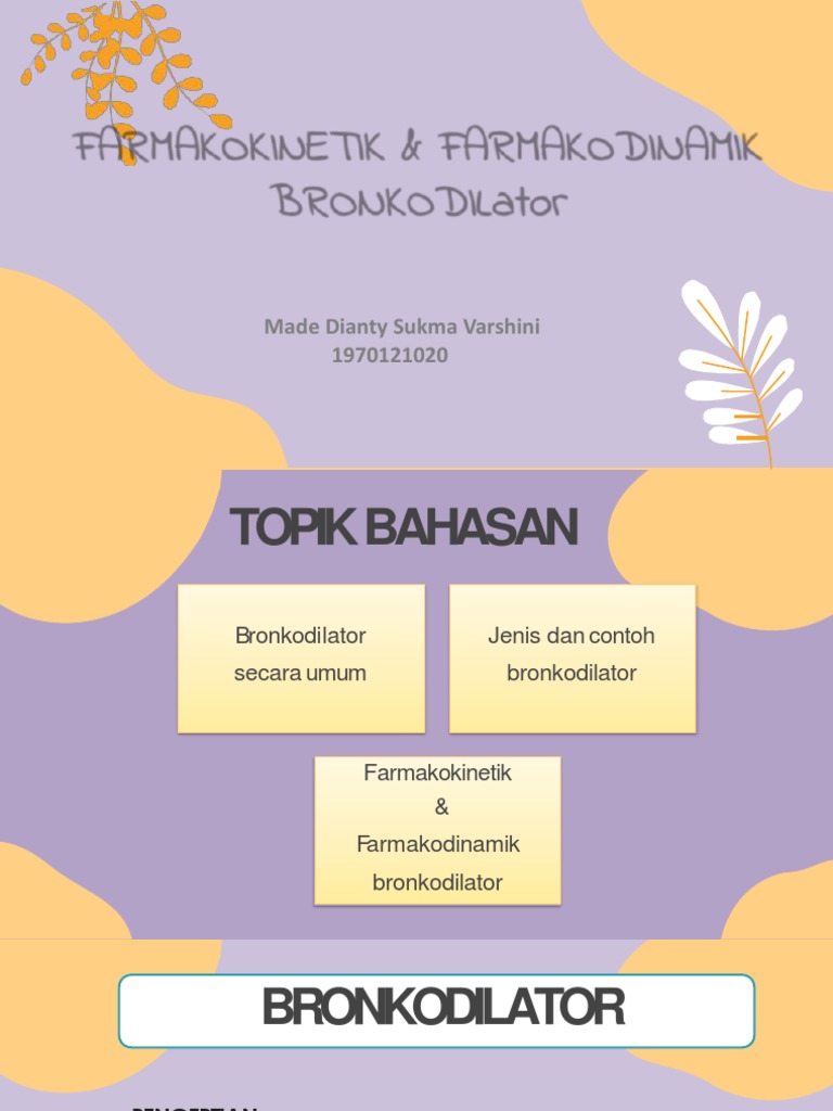 SP3 - Farmakokinetik Farmakodinamik Bronkodilator | PDF