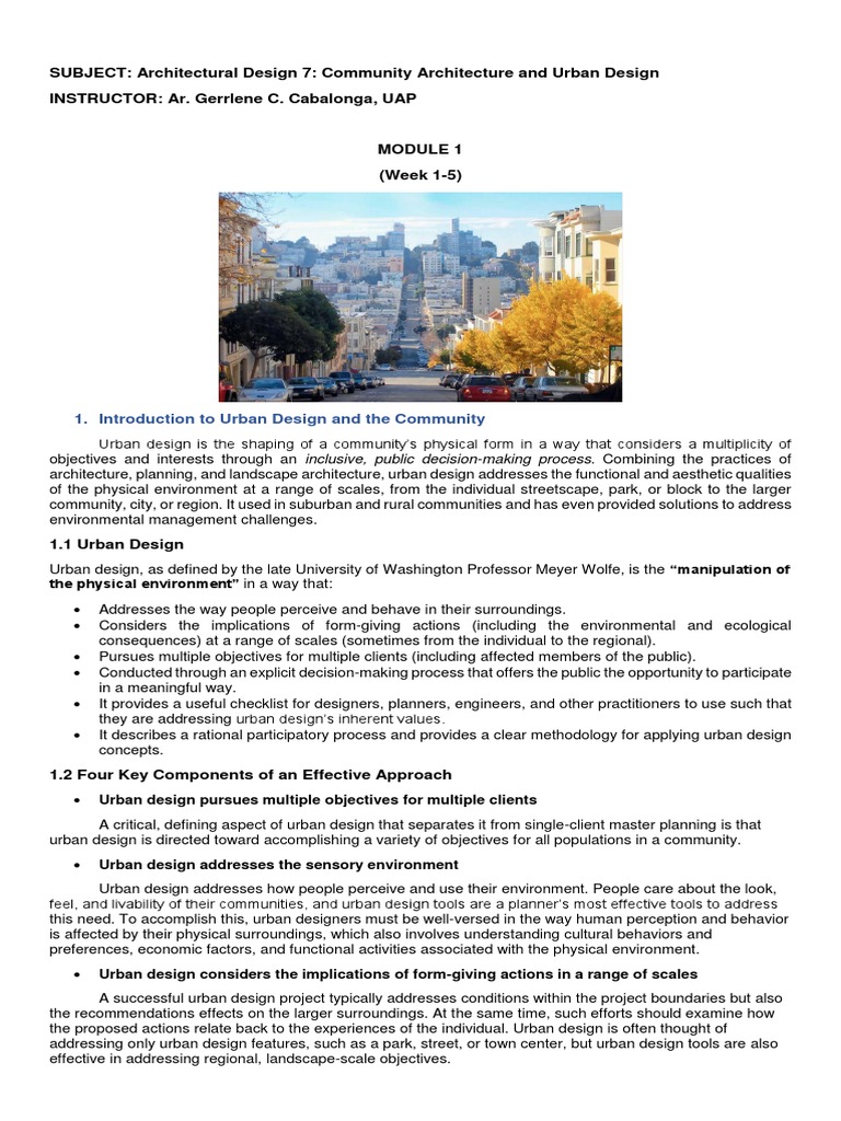 Module 1 Prelims | PDF | Cost Of Living | Urban Design