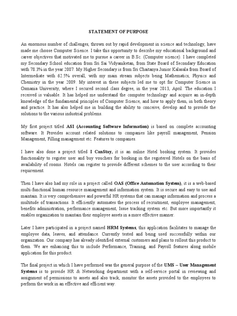 SOP@BCU | PDF | International Student | Master's Degree