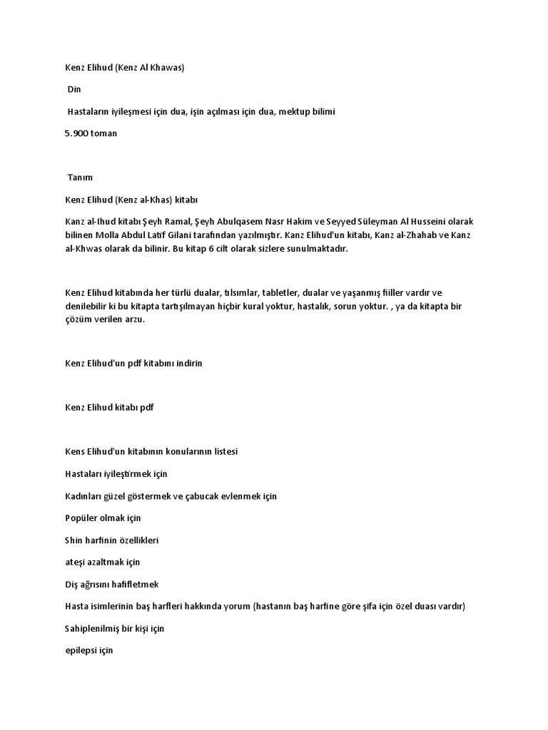 Kenz Elihud | PDF