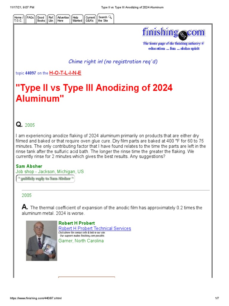 Type II Vs Type III Anodizing of 2024 Aluminum | PDF | Building ...