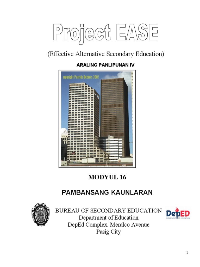 Modyul 16 - Pambanasang Kaunlaran | PDF