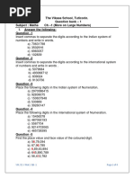 ICSE Class 5 Maths Sample Paper 1 | PDF