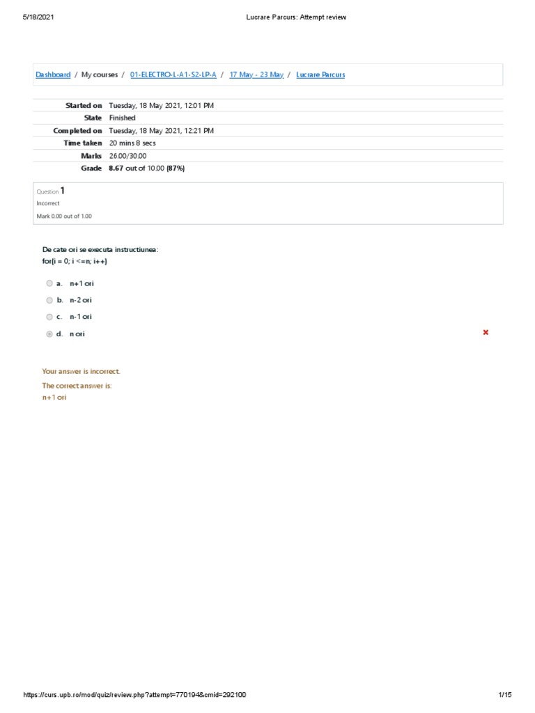 PCLP-Lucrare Parcurs - Attempt Review | PDF | Computer Programming | Software Engineering