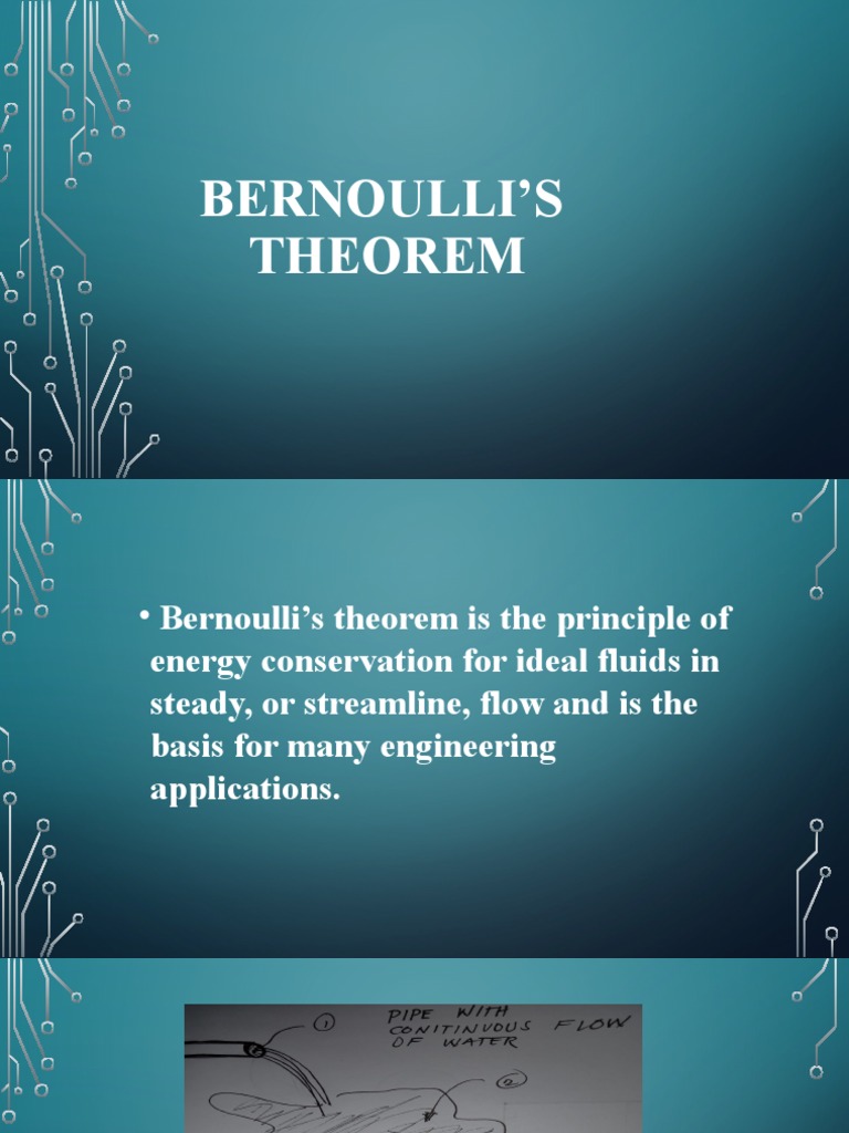 Bernoulli's Theorem in Fluid Mechanics | PDF | Technology & Engineering