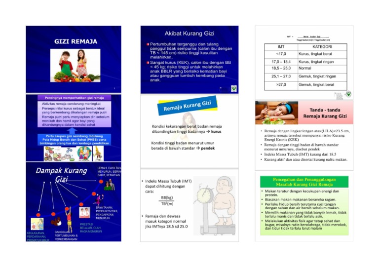 Leaflet Gizi Remaja KEK | PDF
