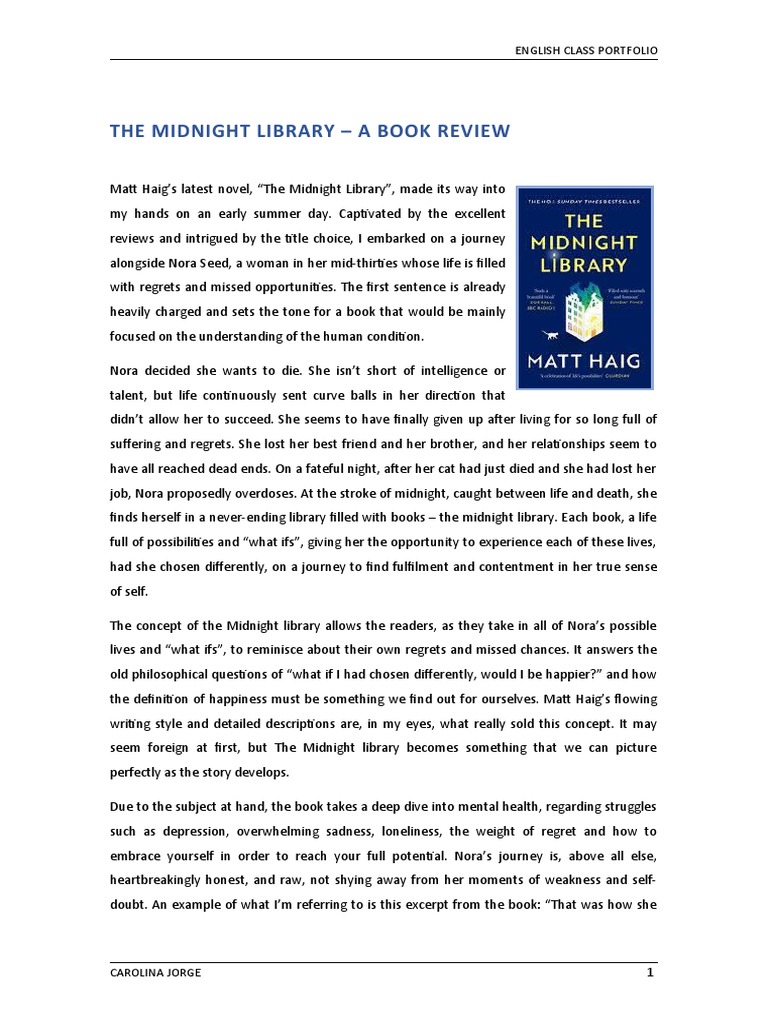 The Midnight Library - Book Review | PDF | Cognitive Science | Psychology