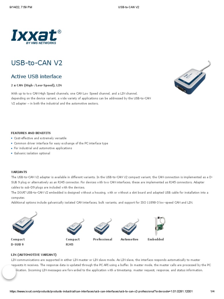 USB-to-CAN V2 | PDF | Usb | Electrical Connector