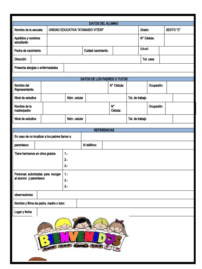 Hoja de Datos Del Alumno | PDF