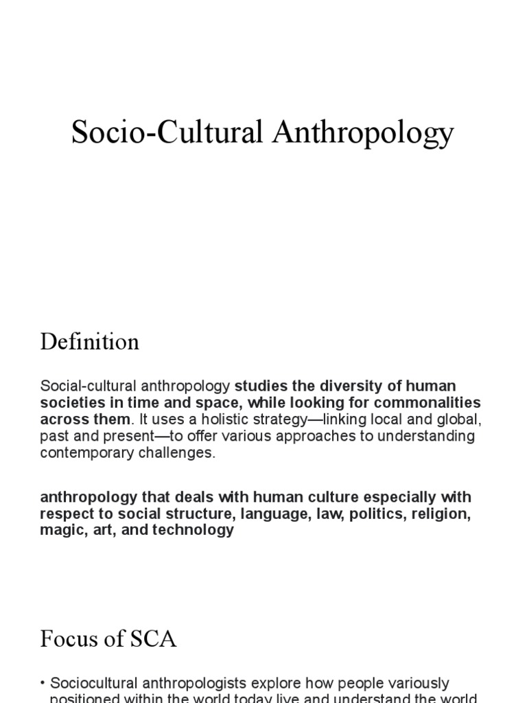 Socio Cultural Anthropology | PDF | Anthropology | Cultural Anthropology