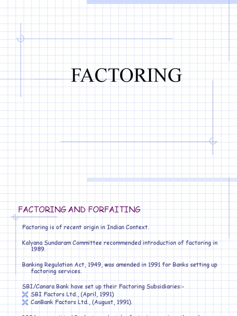 Unit 4 FACTORING | PDF | Factoring (Finance) | Corporations