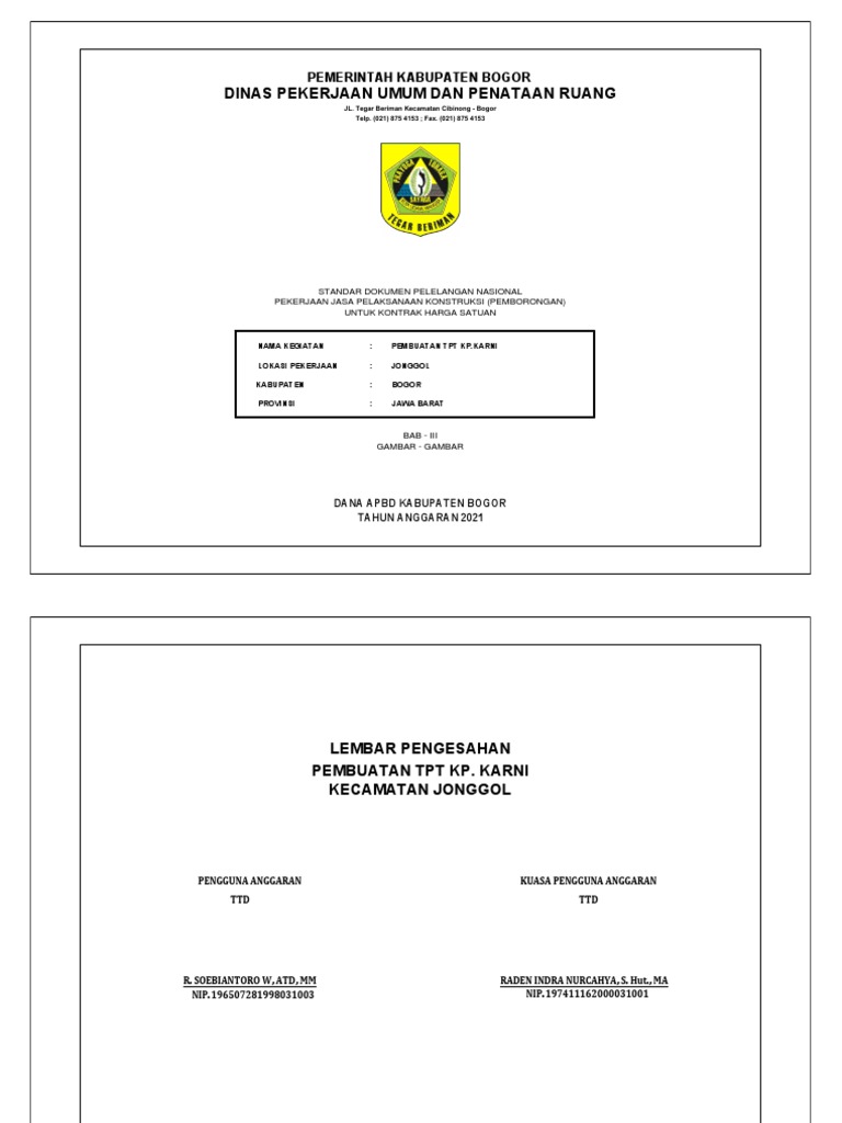 E09 Pembuatan TPT Kp. Karni Kec. Jonggol Gambar | PDF