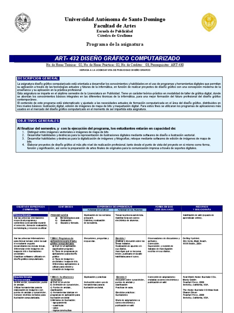 PUB-4320 Programa Asignatura | PDF | Diseño gráfico | Diseño