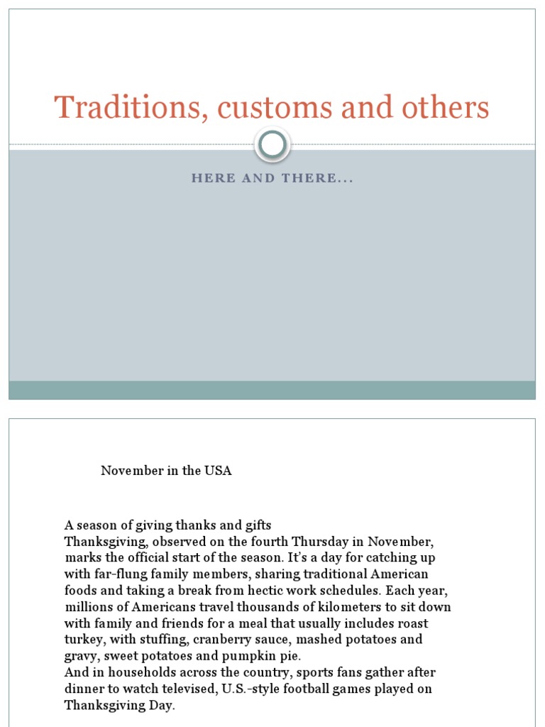 Talking About Customs And Traditions Pdf Christmas Cuisine