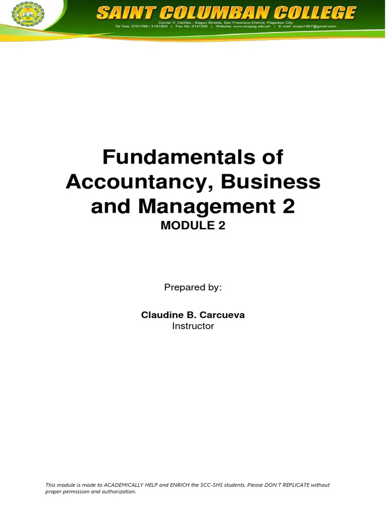 FABM 12 - Module 2 | PDF | Debits And Credits | Expense