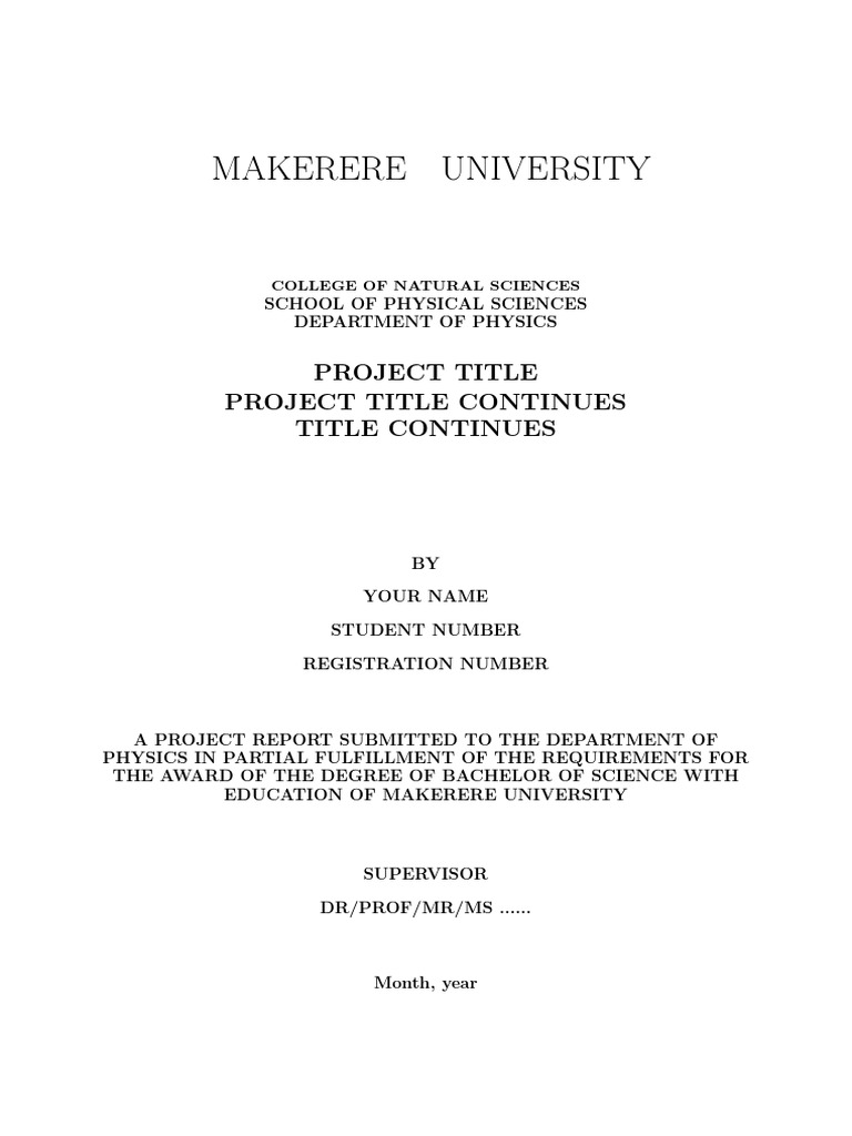 Project Thesis Template 2021 | PDF | Science